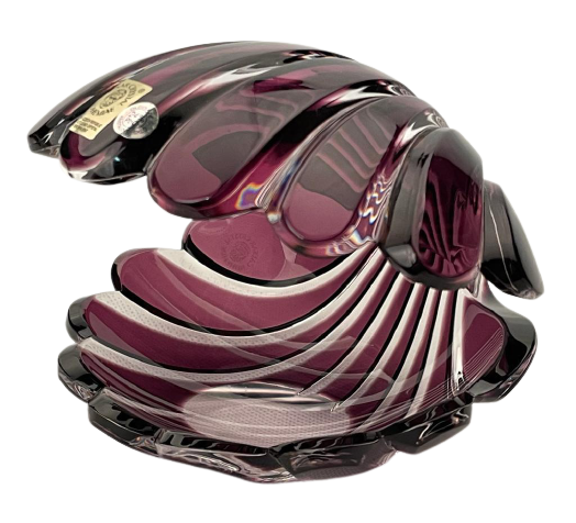 Color-cut crystal shell bowl - Height 10cm :: Erpet Crystal